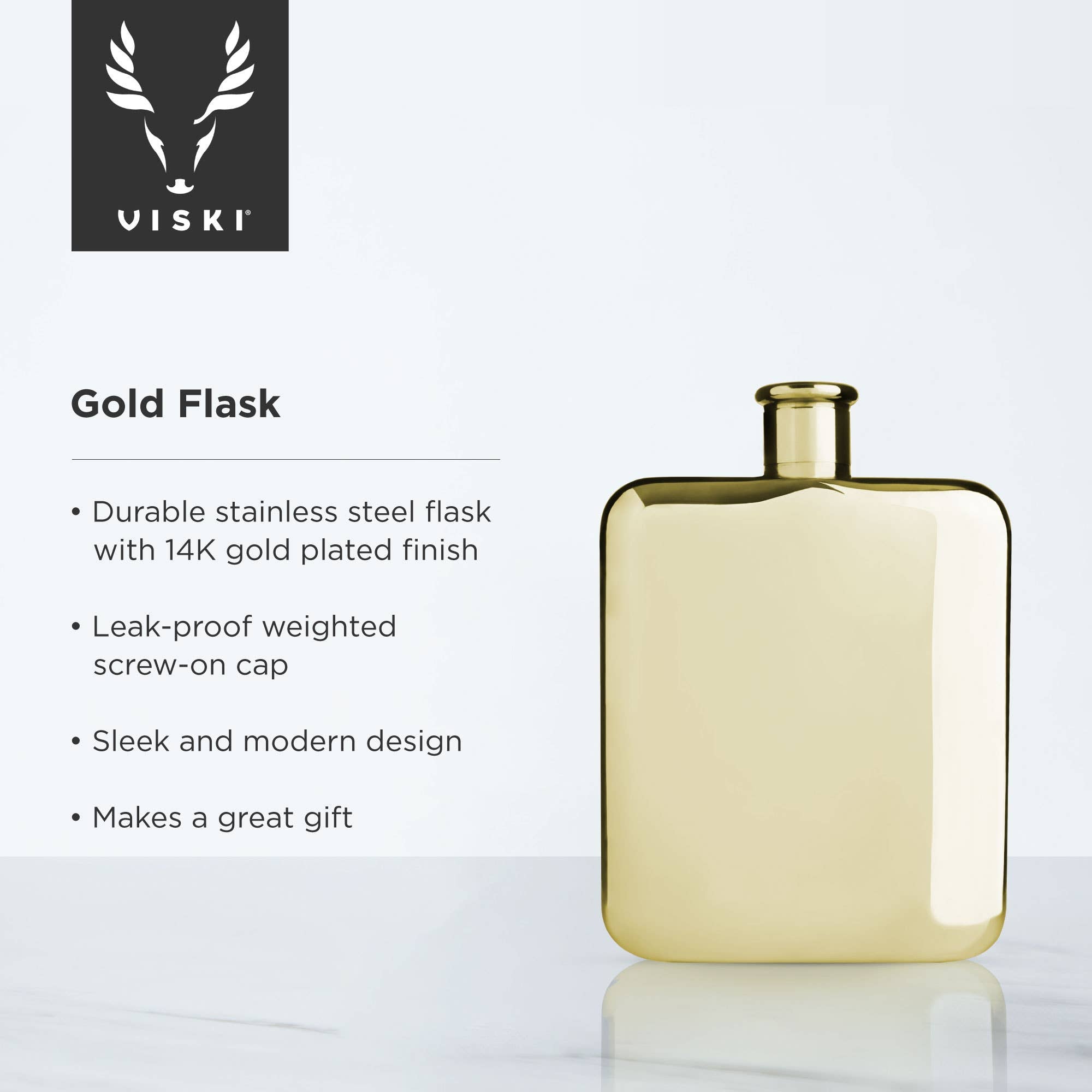 Viski | Polished Gold-Plated Flask – Sèchey